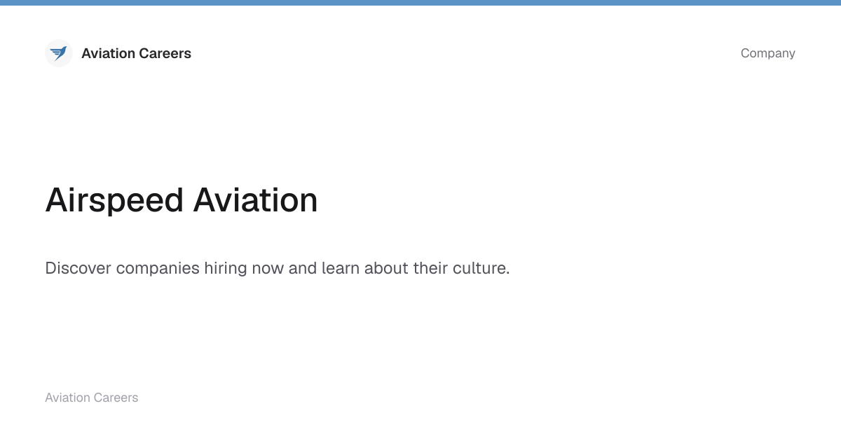 Airspeed Aviation | Aviation Careers